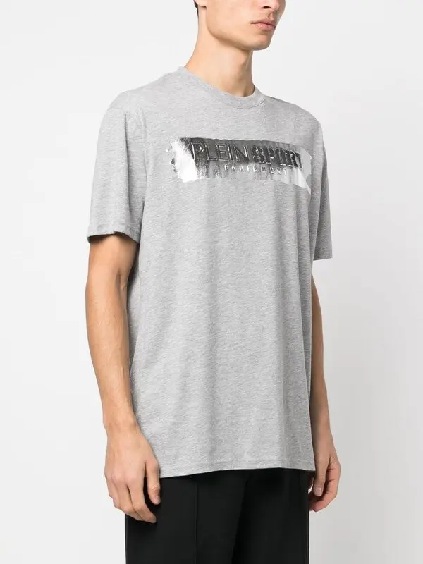 PLEIN SPORT Debossed-logo Short-sleeved T-shirt - Grey