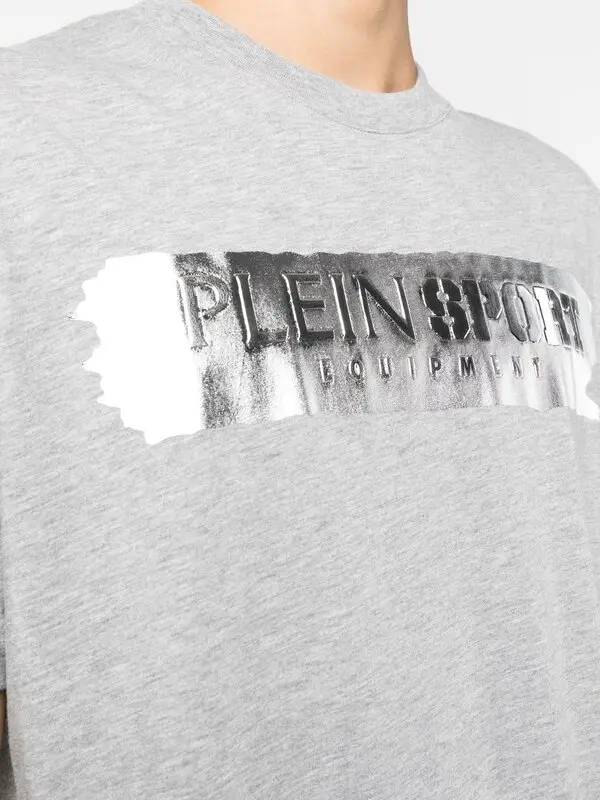 PLEIN SPORT Debossed-logo Short-sleeved T-shirt - Grey