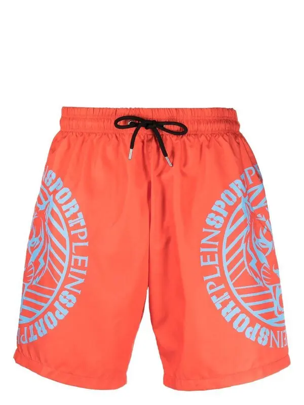PLEIN SPORT Logo-print Swim Shorts - Orange