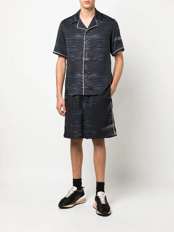 Roberto Cavalli Snakeskin-print Short-sleeve Shirt