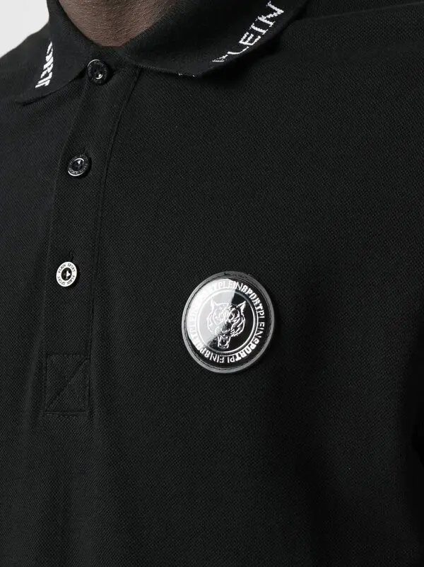 PLEIN SPORT Tiger-print Short-sleeved Polo Shirt