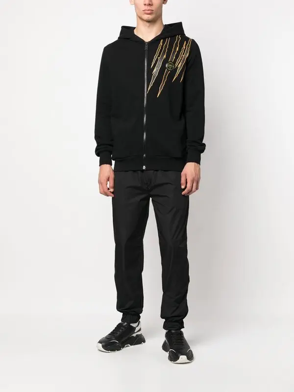 PLEIN SPORT Scratch-print Zipped Hoodie