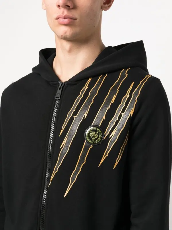 PLEIN SPORT Scratch-print Zipped Hoodie