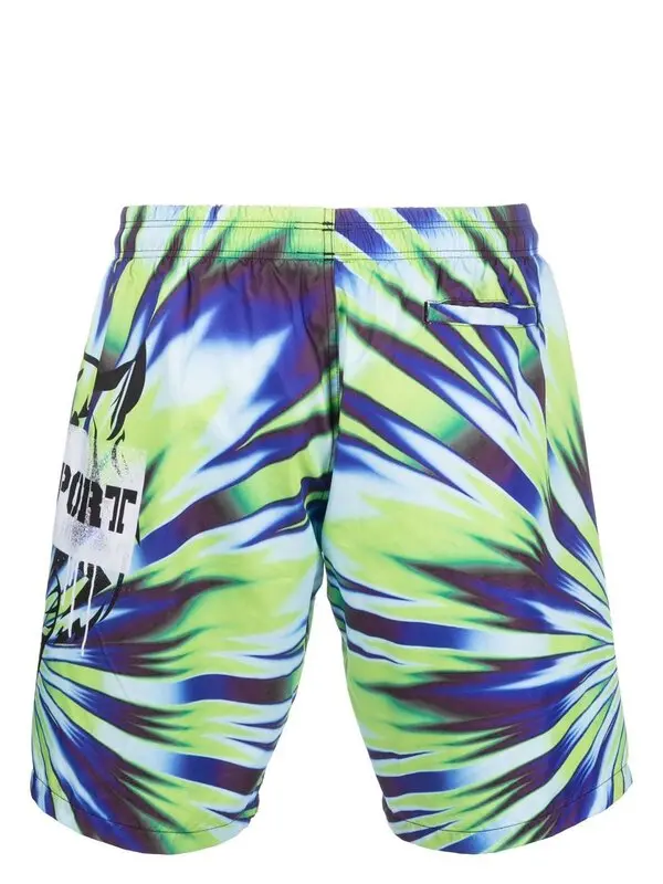 PLEIN SPORT Tiger-print Swim Shorts - Green