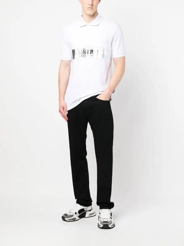 PLEIN SPORT Logo-print Short-sleeved Polo Shirt - White