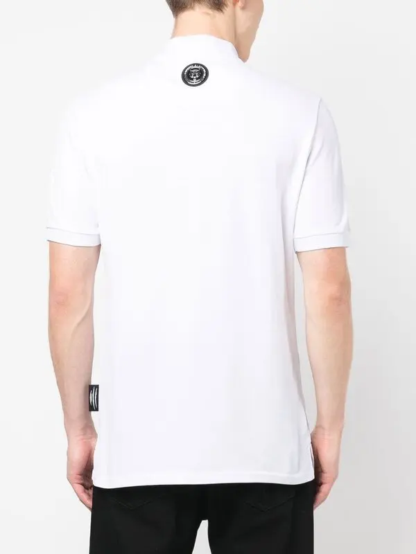PLEIN SPORT Logo-print Short-sleeved Polo Shirt - White