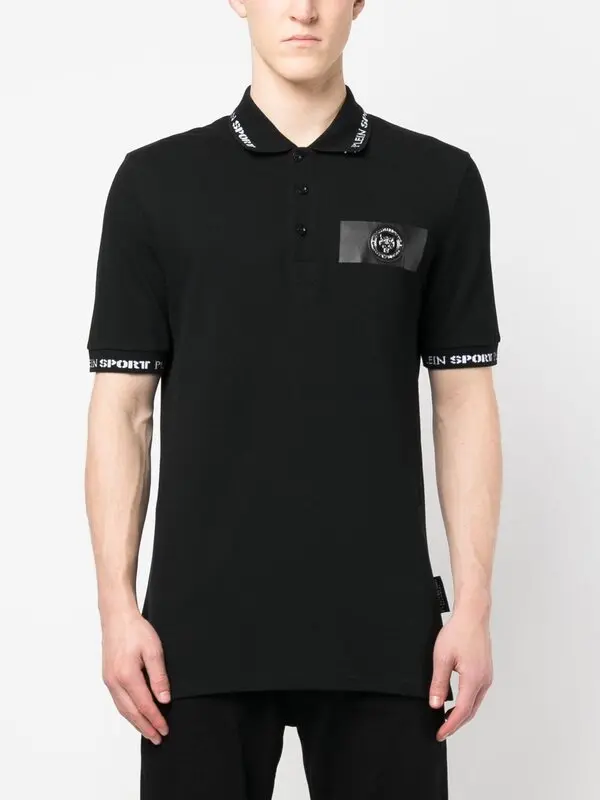 PLEIN SPORT Logo-patch Short-sleeved Polo Shirt