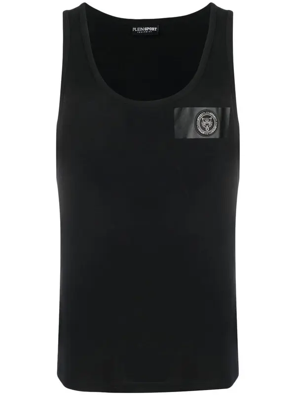 PLEIN SPORT Logo-patch Tank Top - Black