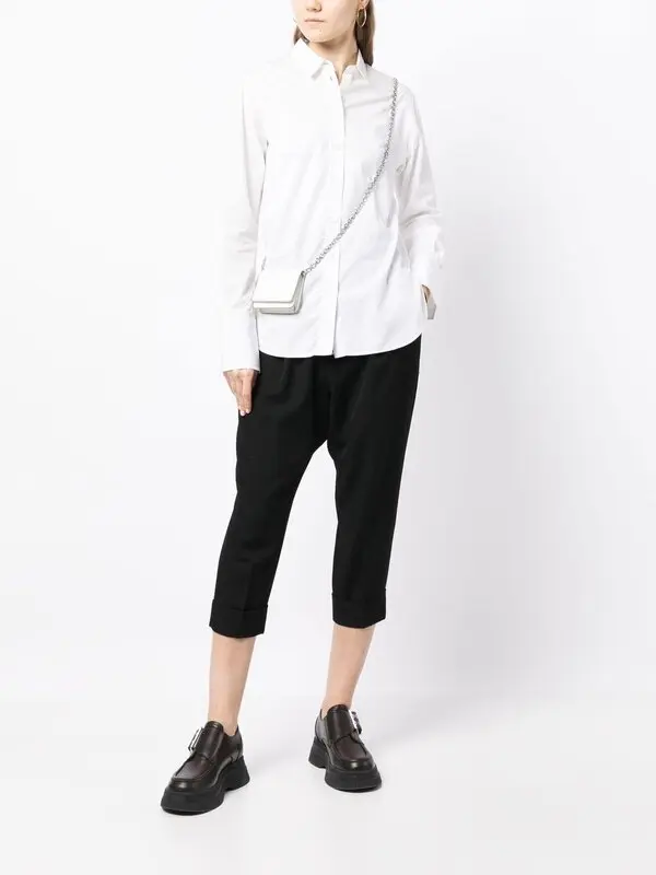 Yohji Yamamoto Wool Cropped Tapered Trousers