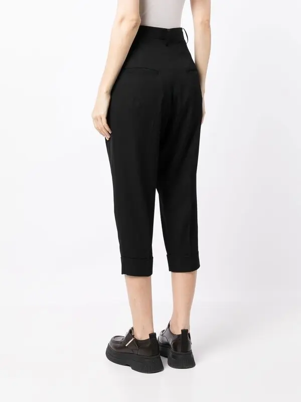 Yohji Yamamoto Wool Cropped Tapered Trousers