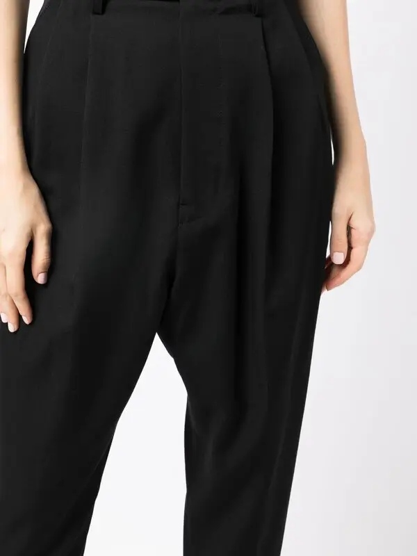 Yohji Yamamoto Wool Cropped Tapered Trousers