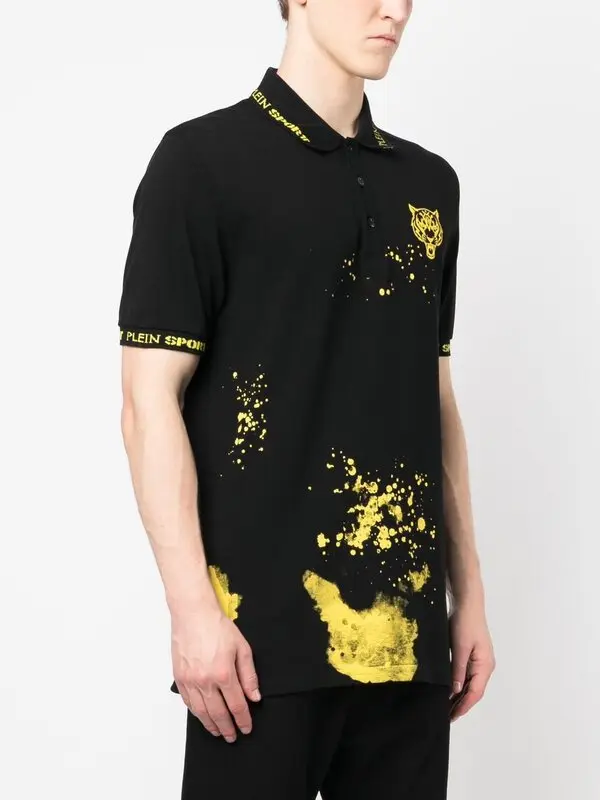 PLEIN SPORT Paint Splatter-print Polo Shirt