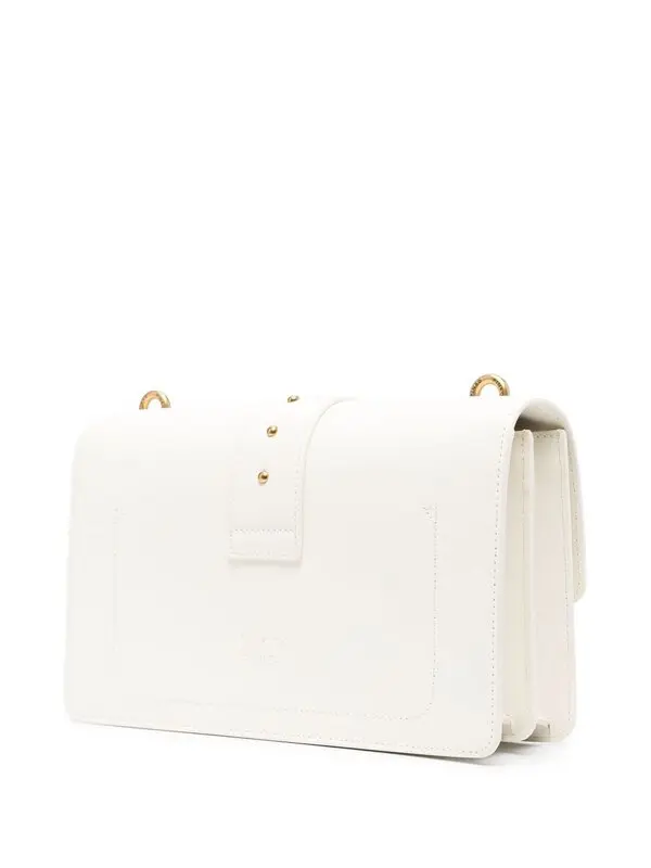 Pinko Love One Classic Leather Crossbody Bag - Neutrals