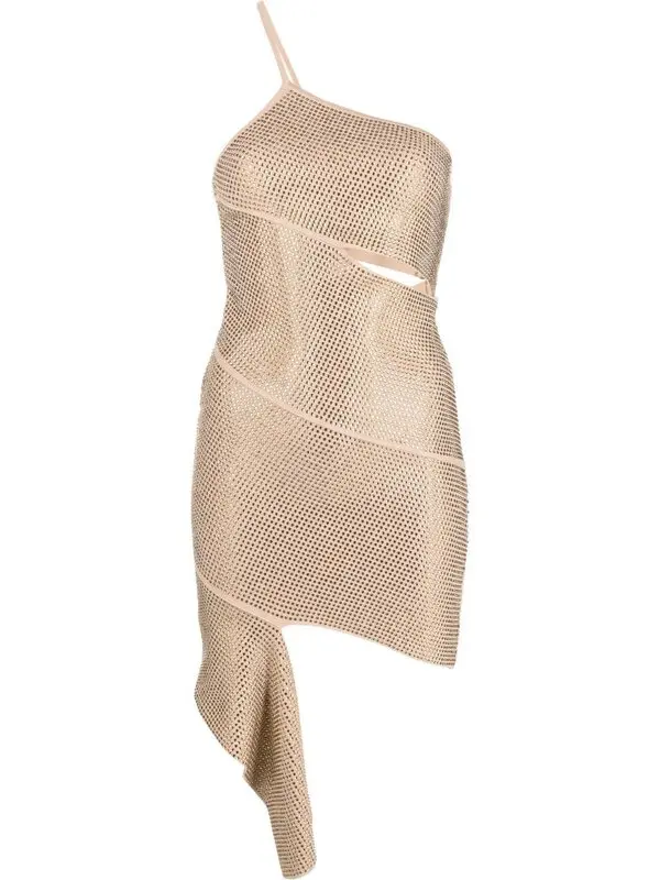 ANDREĀDAMO Crystal-embellished Asymmetric Dress