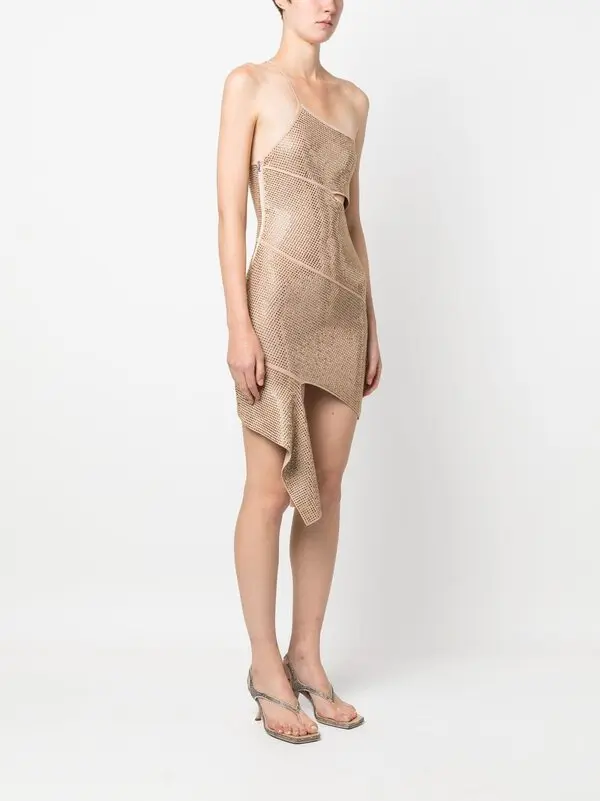 ANDREĀDAMO Crystal-embellished Asymmetric Dress