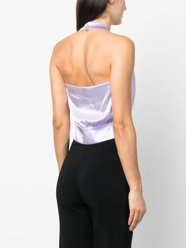 Pinko Silk Halterneck Top - Purple