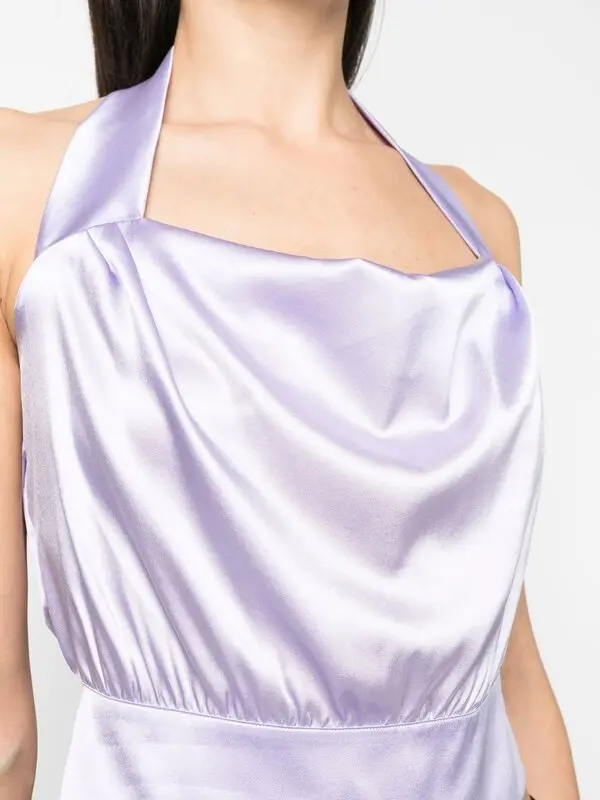 Pinko Silk Halterneck Top - Purple
