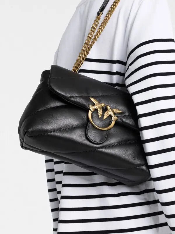 Pinko Love Birds Detail Shoulder Bag - Black