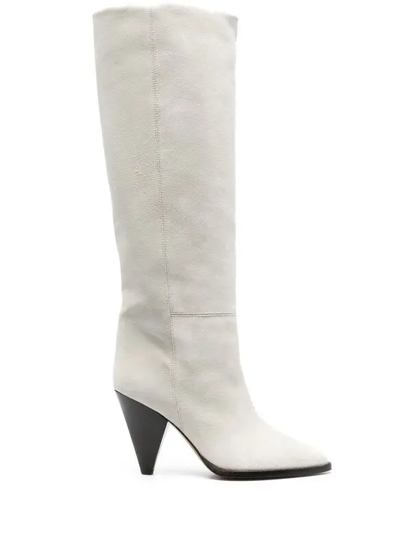 Isabel Marant 90mm Ririo Suede Boots - White