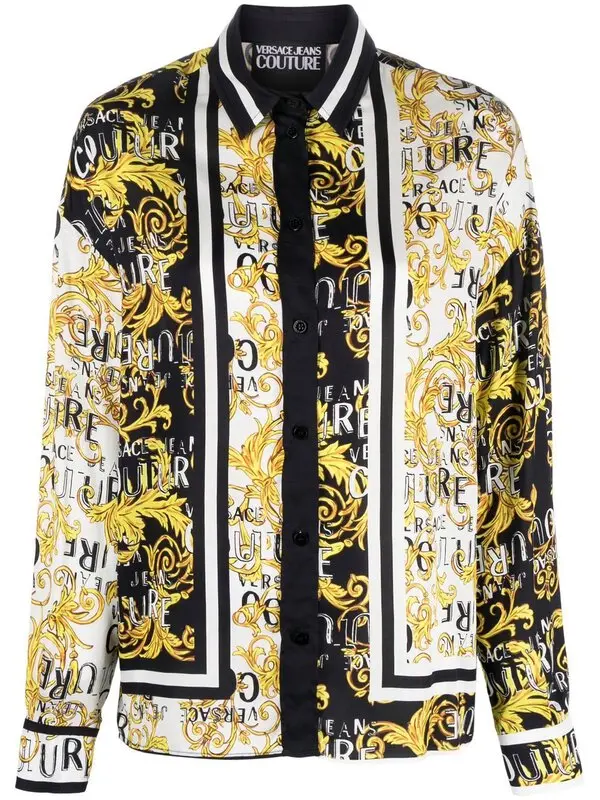 Versace Barocco Print Blouse - Black