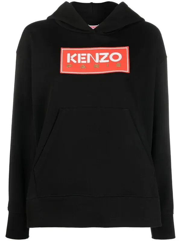 Kenzo Logo-print Cotton Hoodie - Black