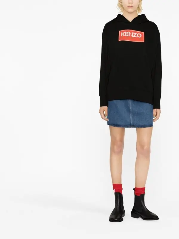 Kenzo Logo-print Cotton Hoodie - Black