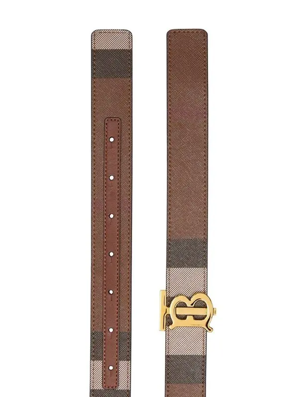 Burberry Reversible Belt With Monogram Buckle