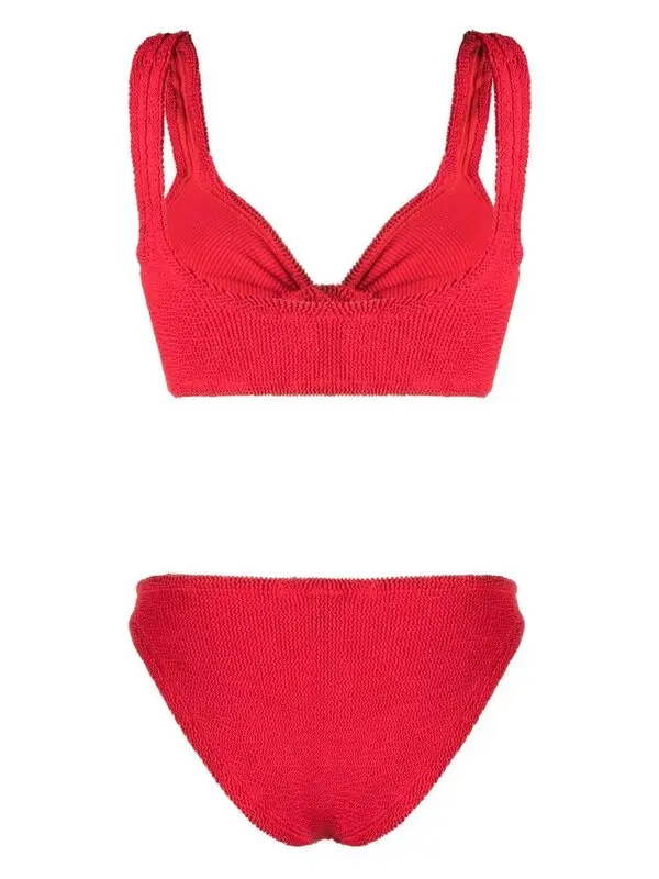 Hunza G Twist-detail Crinkle Bikini Set