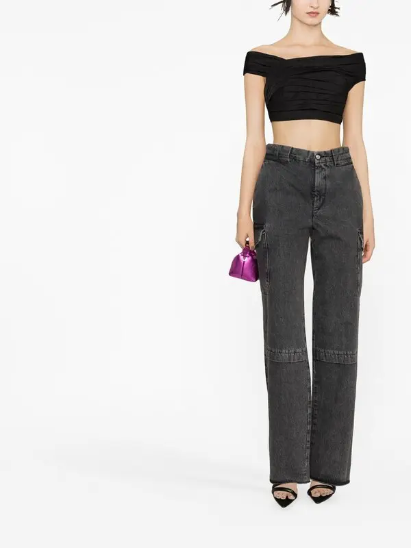 Dsquared2 Off-shoulder Crop Top - Black