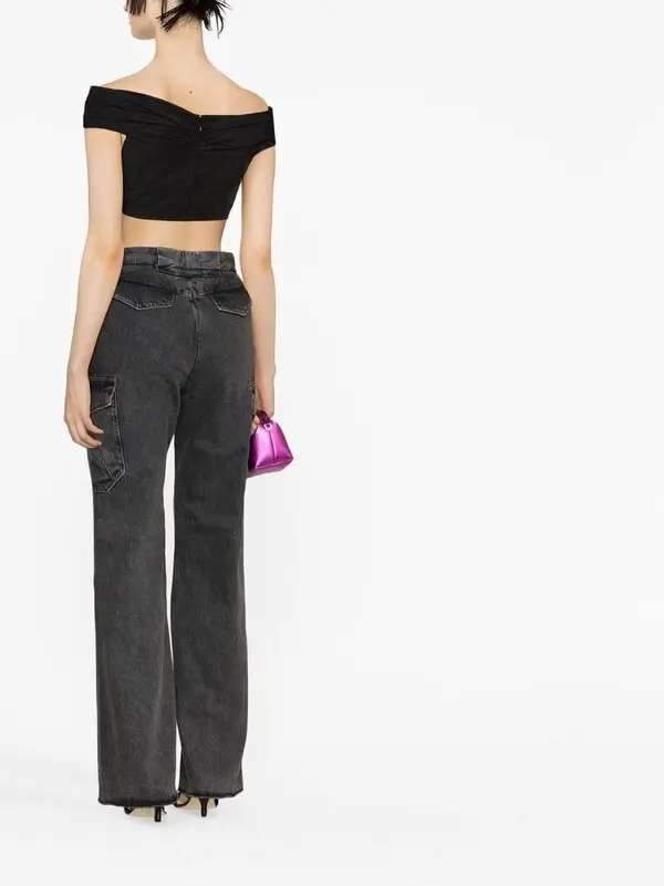 Dsquared2 Off-shoulder Crop Top - Black