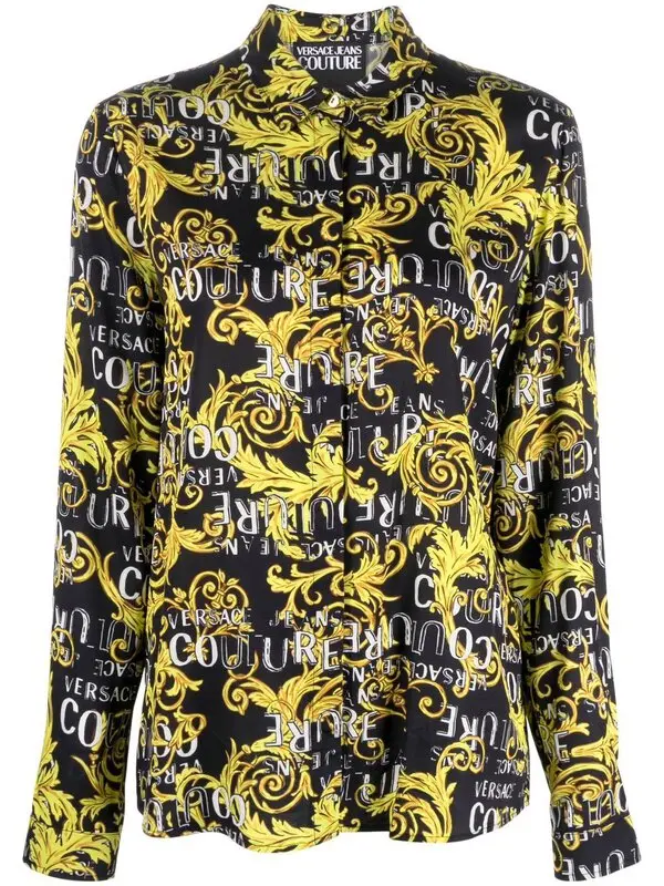 Versace Logo Print Shirt - Black
