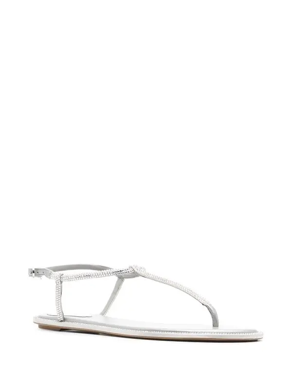 Rene Caovilla Crystal-embellished Flat Sandals - Grey