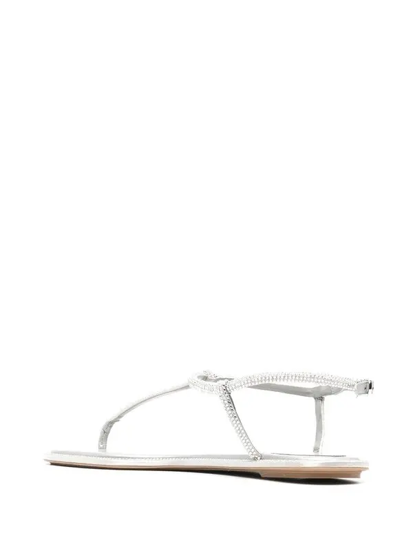 Rene Caovilla Crystal-embellished Flat Sandals - Grey