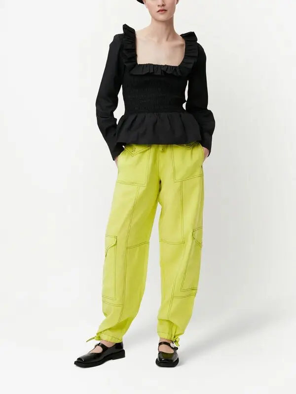 GANNI Cotton Poplin Smock Blouse