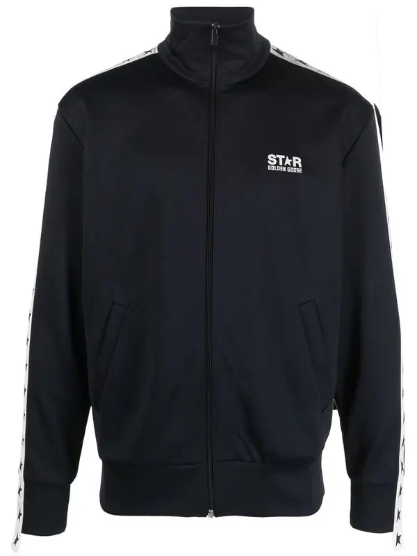 GOLDEN GOOSE Zip-up Sweatshirt With Star Detail - Blue