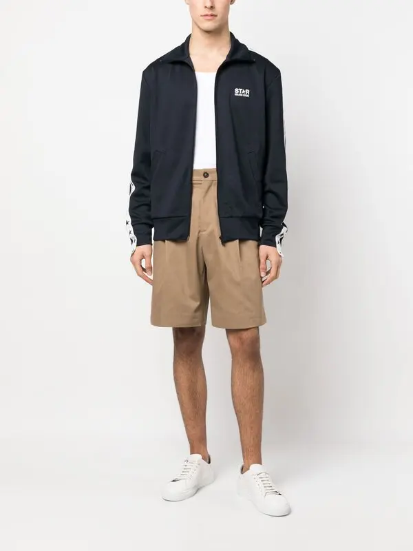 GOLDEN GOOSE Zip-up Sweatshirt With Star Detail - Blue