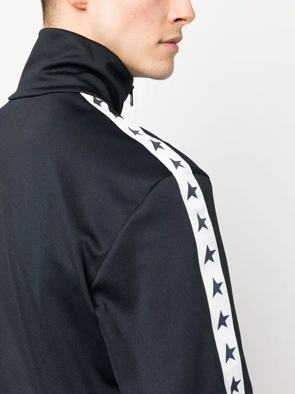 GOLDEN GOOSE Zip-up Sweatshirt With Star Detail - Blue