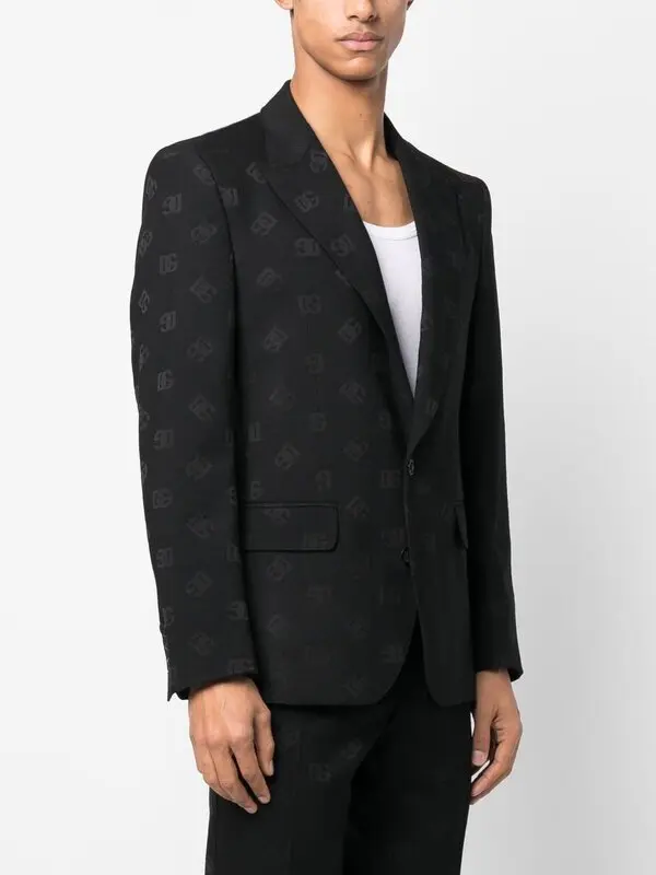 Dolce & Gabbana Logo-jacquard Single-breasted Blazer