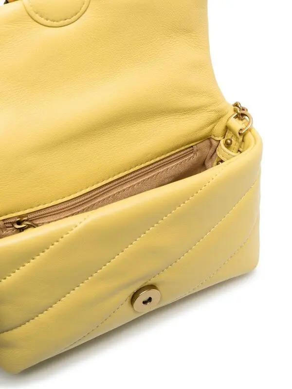 Pinko Quilted Satchel Bag With Logo Plaque