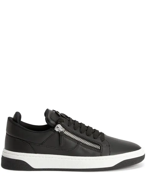 GIUSEPPE ZANOTTI Gz94 Double-zip Low-top Sneakers - Black