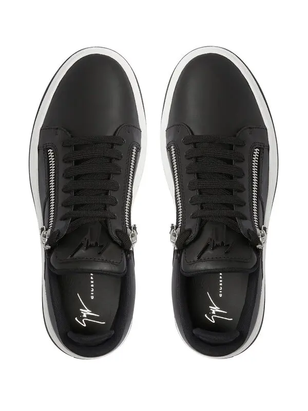 GIUSEPPE ZANOTTI Gz94 Double-zip Low-top Sneakers - Black