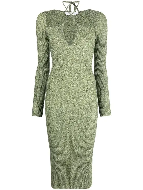 Simkhai Crossover Strap Bodycon Midi Dress
