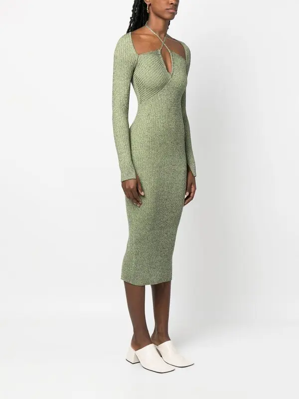 Simkhai Crossover Strap Bodycon Midi Dress