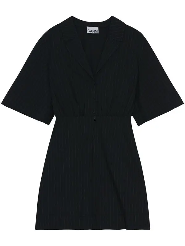 GANNI Pinstripe Shirt Dress