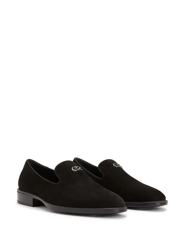 GIUSEPPE ZANOTTI Imrham Logo-plaque Loafers - Black