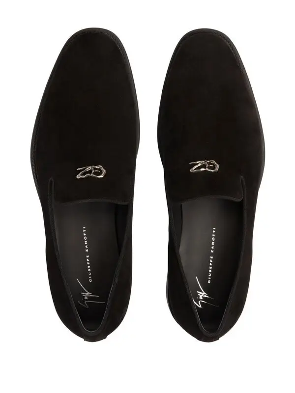 GIUSEPPE ZANOTTI Imrham Logo-plaque Loafers - Black
