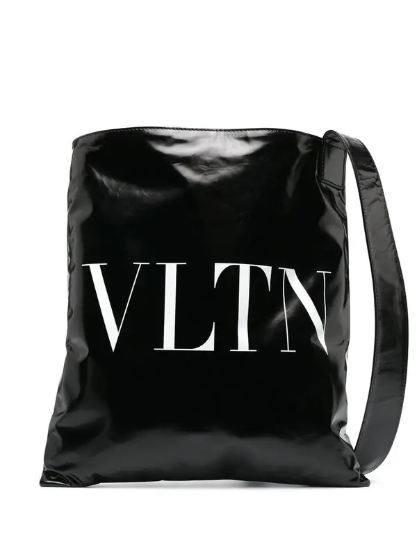 Valentino Garavani Vltn Print Shoulder Bag - Black