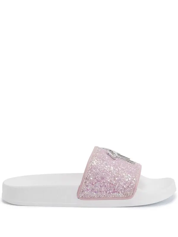 GIUSEPPE ZANOTTI Brett Glitter-detail Slide Sandals