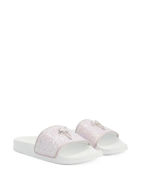 GIUSEPPE ZANOTTI Brett Glitter-detail Slide Sandals
