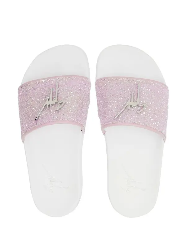 GIUSEPPE ZANOTTI Brett Glitter-detail Slide Sandals